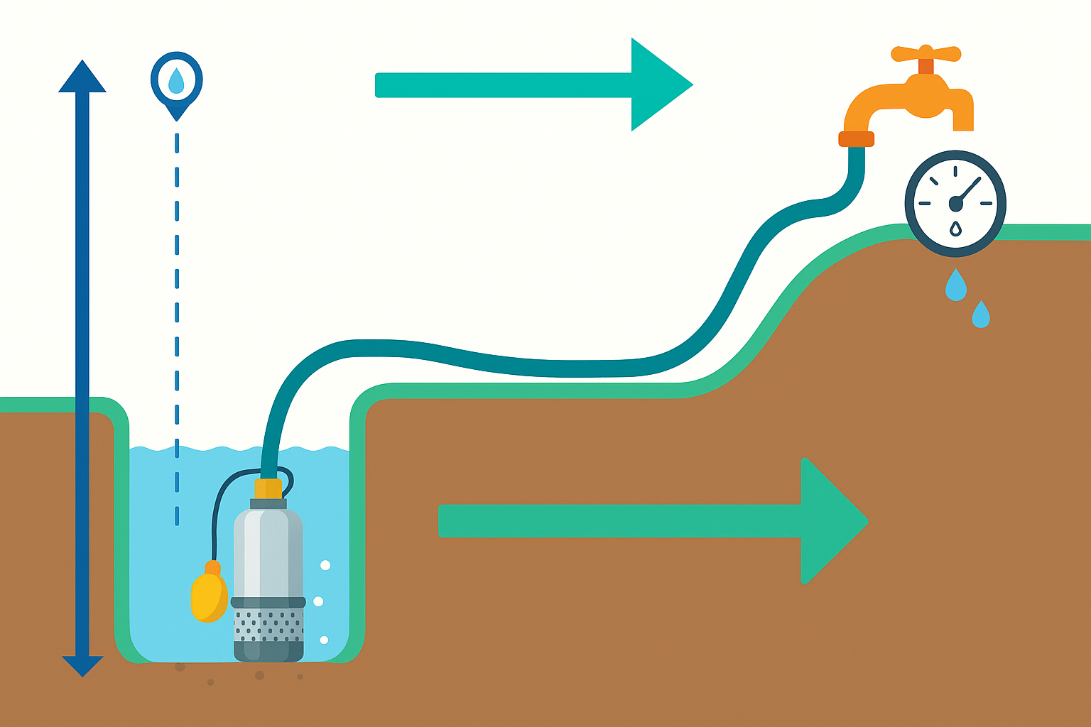 Calculer la Hauteur Manométrique Totale (HMT) de votre pompe
