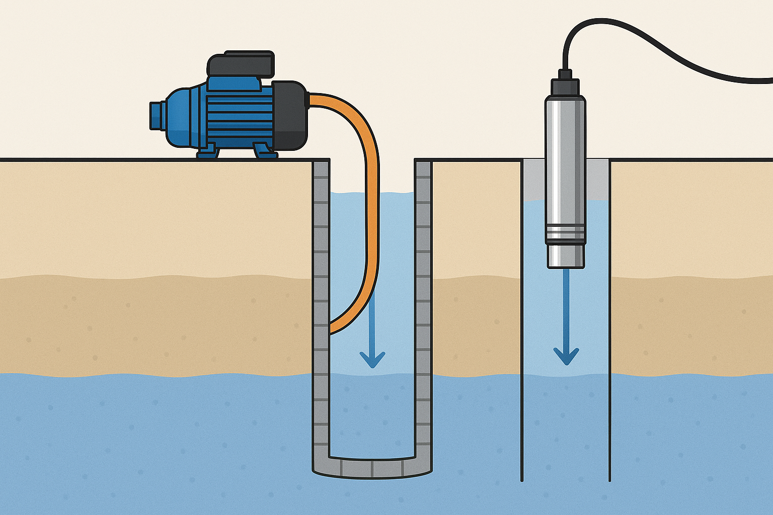 Différence entre Pompe Immergée et Pompe De Surface